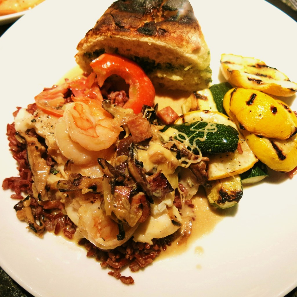 Grilled Cod with Swiss Cheese and Ham-Shiitake Mushroom Cream Sauce ...