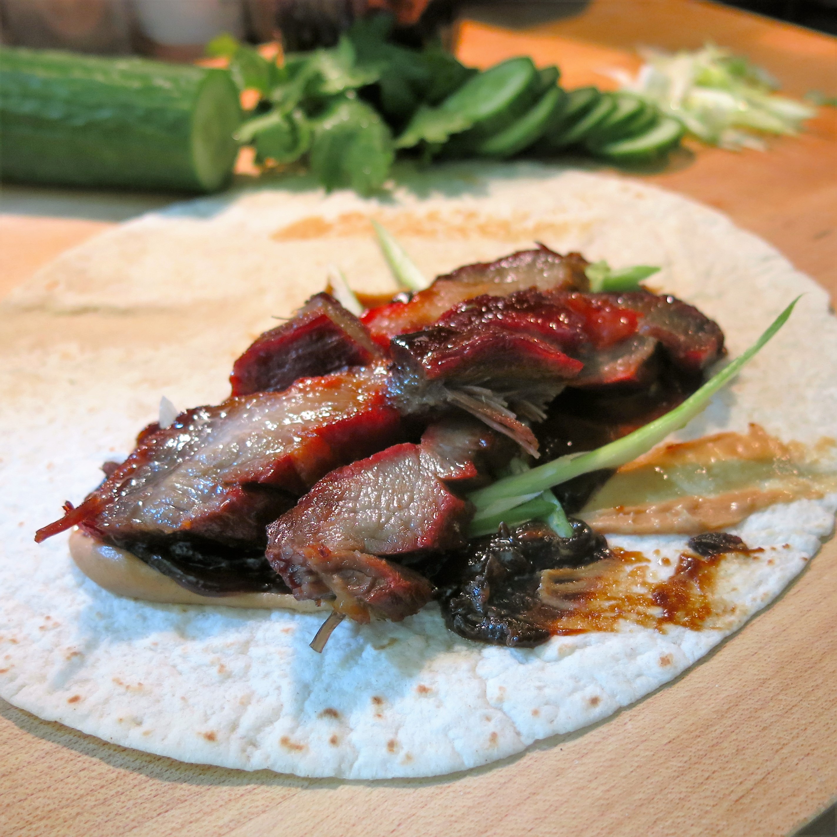 Chinese BBQ Pork-Peanut Butter-Hoisin Wrap | Goddess Cooks