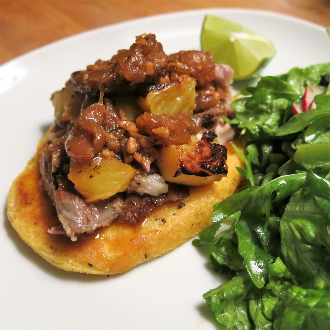 Spiced, Braised Pork Shoulder with Roasted Pineapple | Goddess Cooks