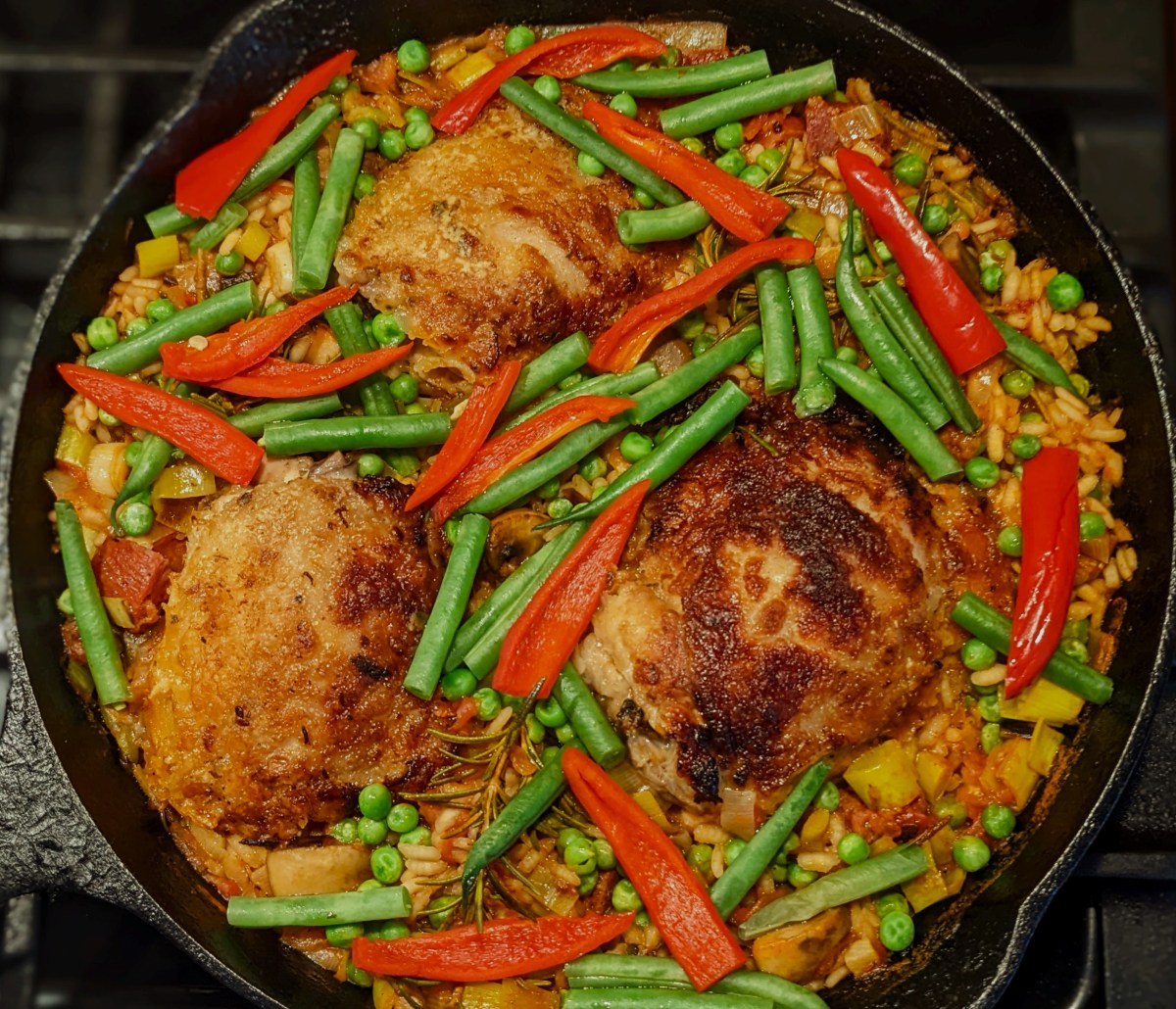 Cast Iron Skillet Paella Mixta | Goddess Cooks