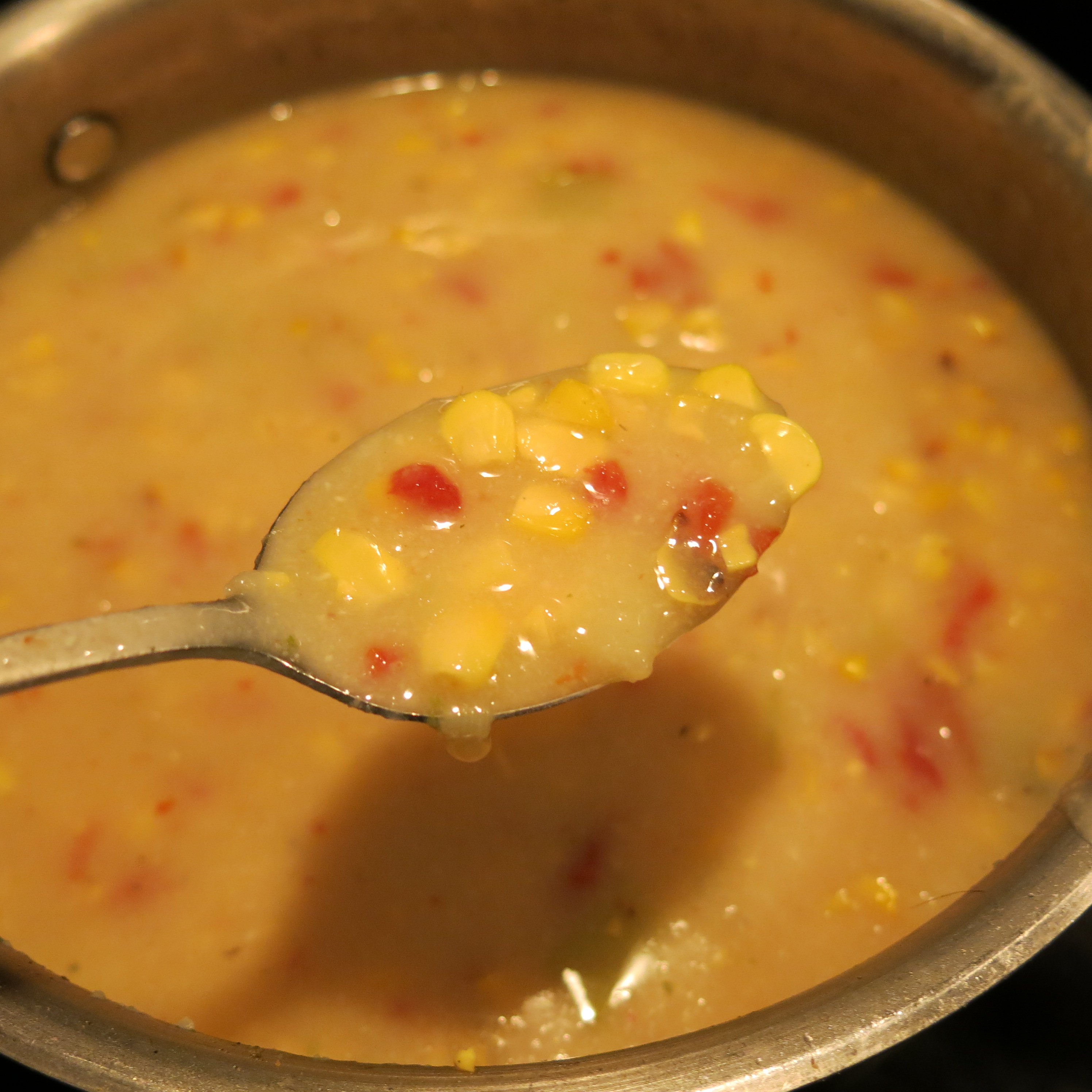 Creamy Grilled Corn, Leek and Sun-Dried Tomato Chowder | Goddess Cooks