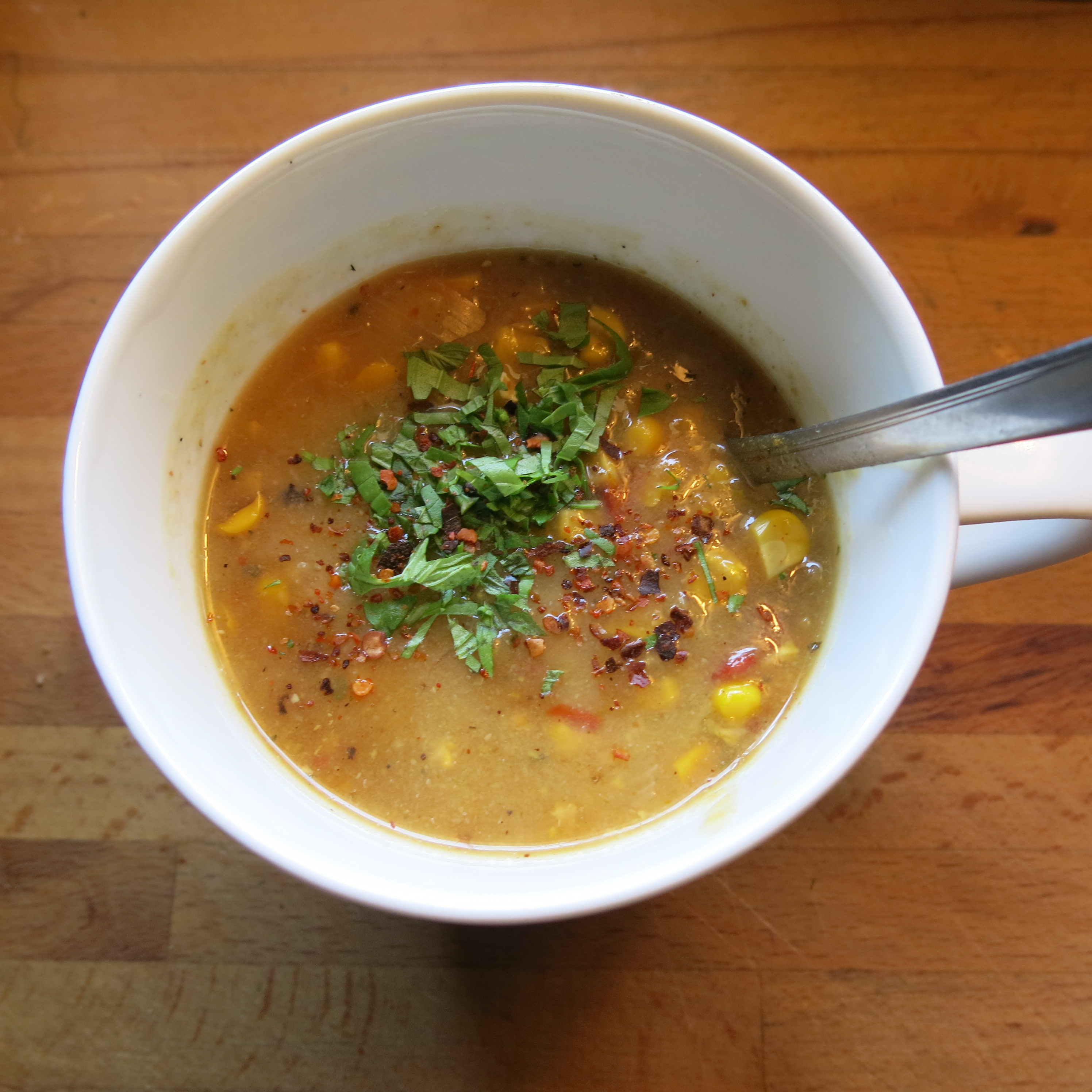 Creamy Grilled Corn, Leek and Sun-Dried Tomato Chowder | Goddess Cooks