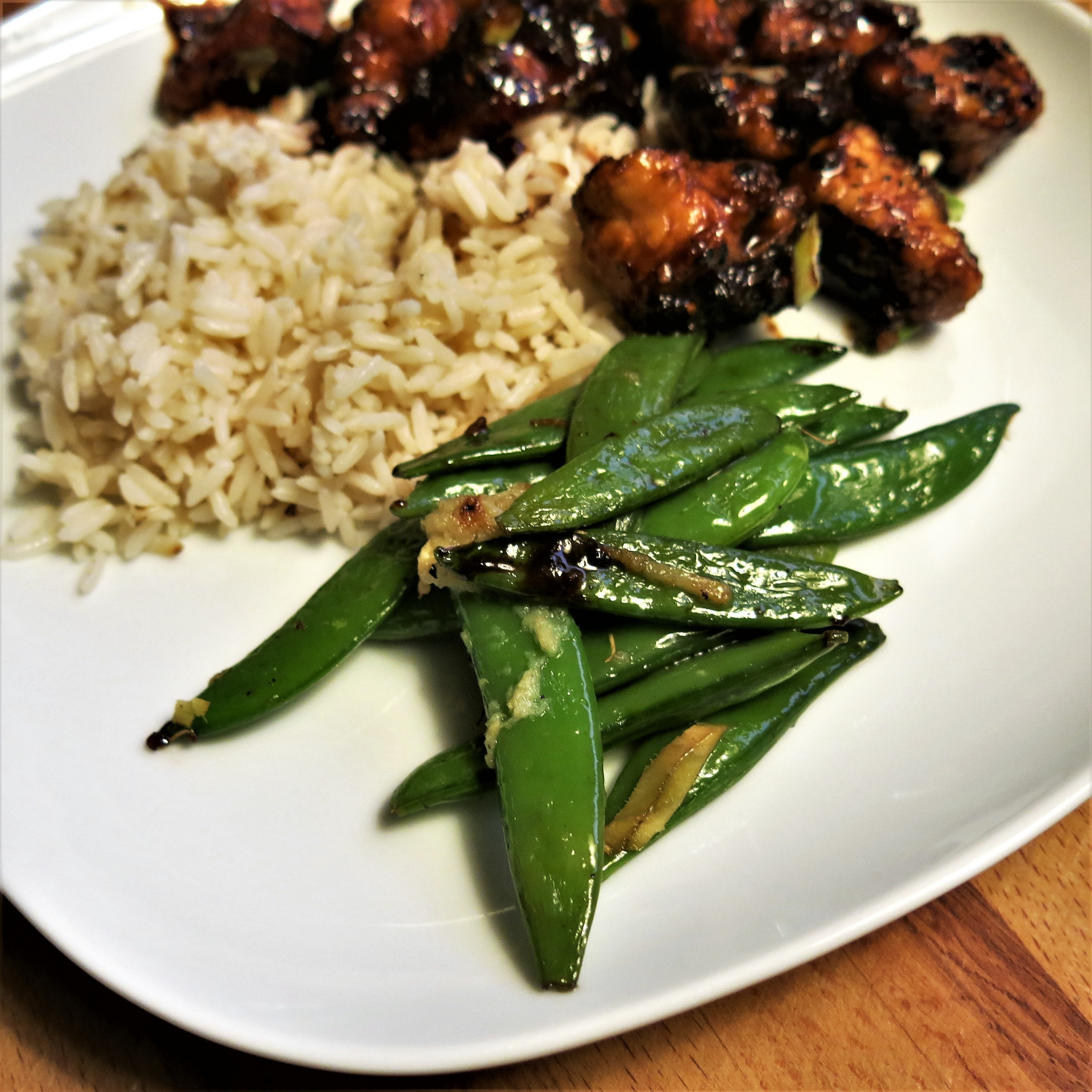 Quick Roasted Sugar Snap Peas with Garlic and Ginger | Goddess Cooks