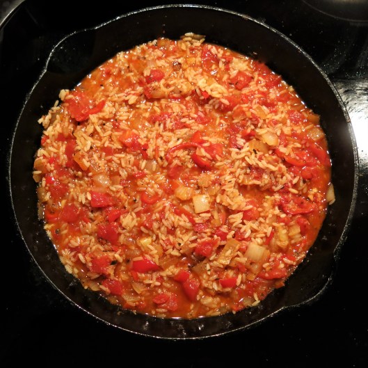 Cheesy Rice with Tomatoes, Onions and Garlic | Goddess Cooks