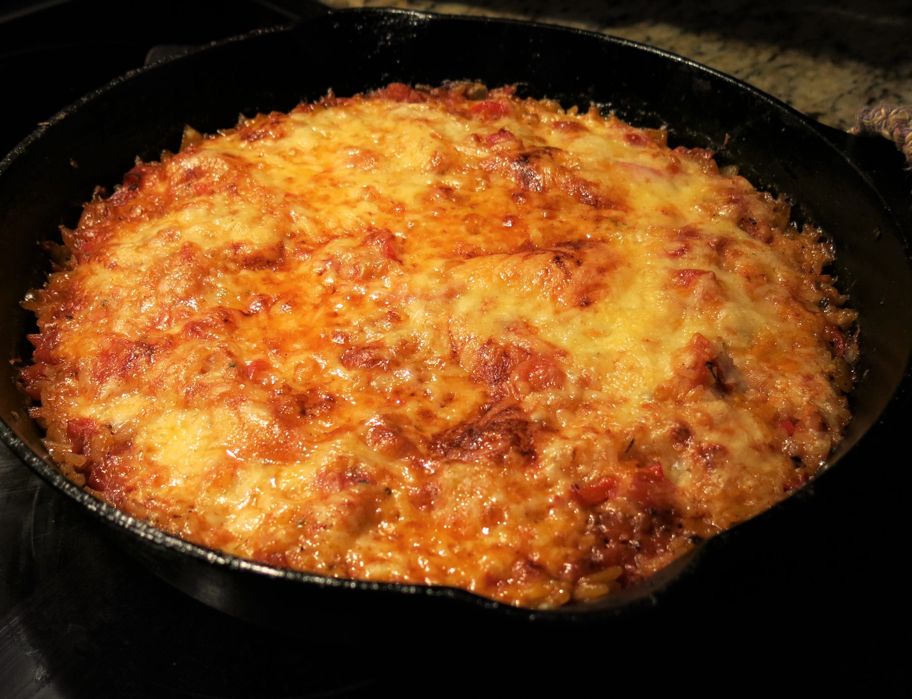 Cheesy Rice with Tomatoes, Onions and Garlic | Goddess Cooks
