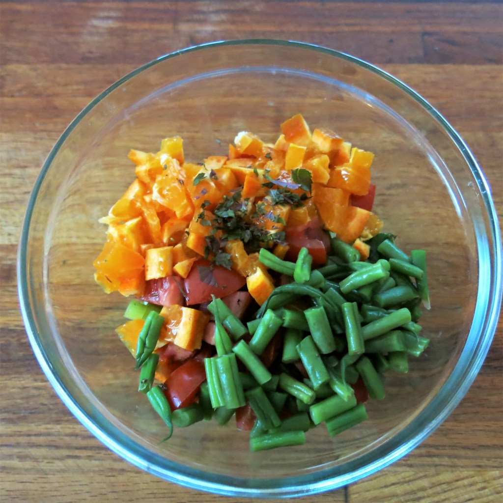 Mandarin, Green Bean, Tomato, Cucumber and Olive Salad | Goddess Cooks
