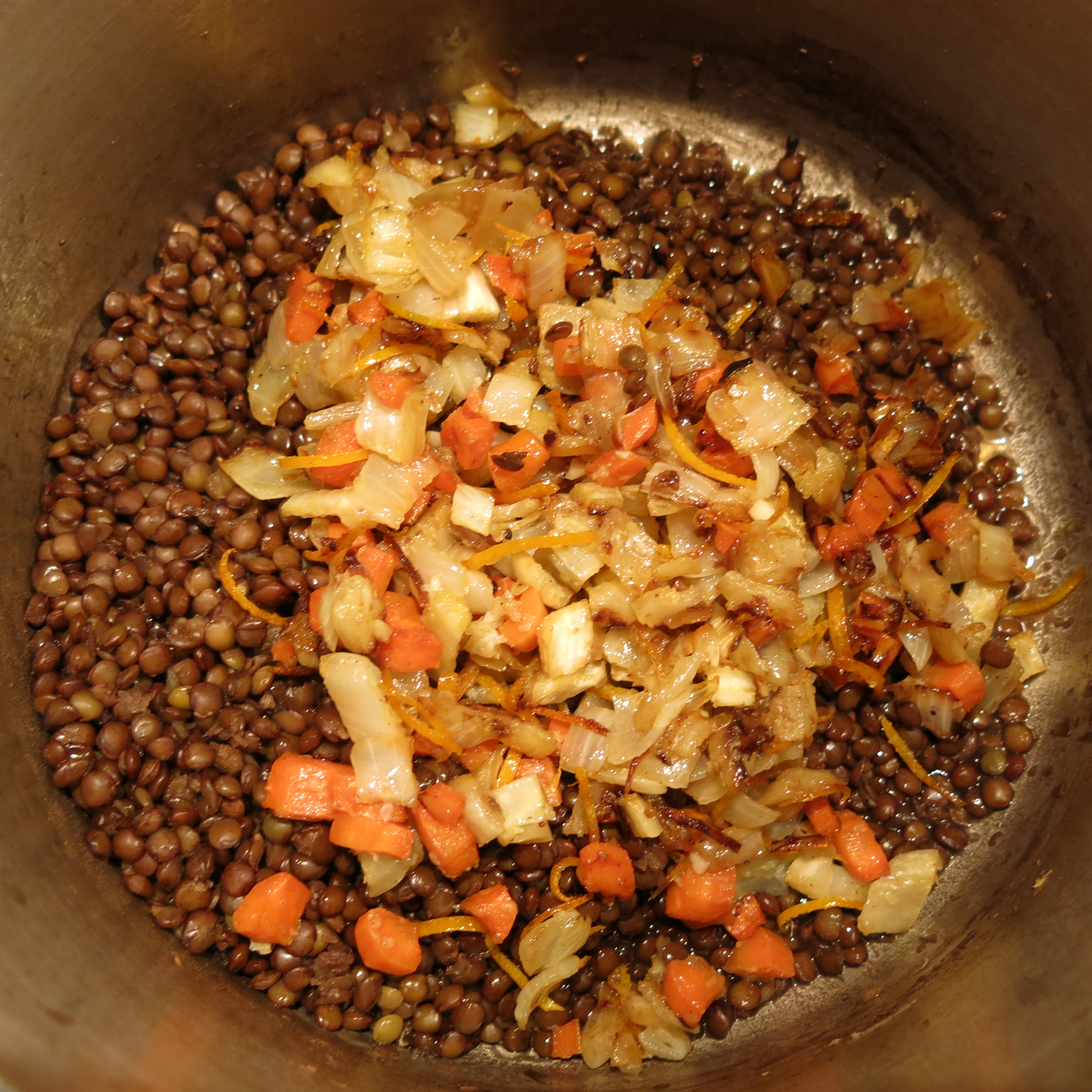 Lentils with Carrot-Fennel-Onion and Orange | Goddess Cooks