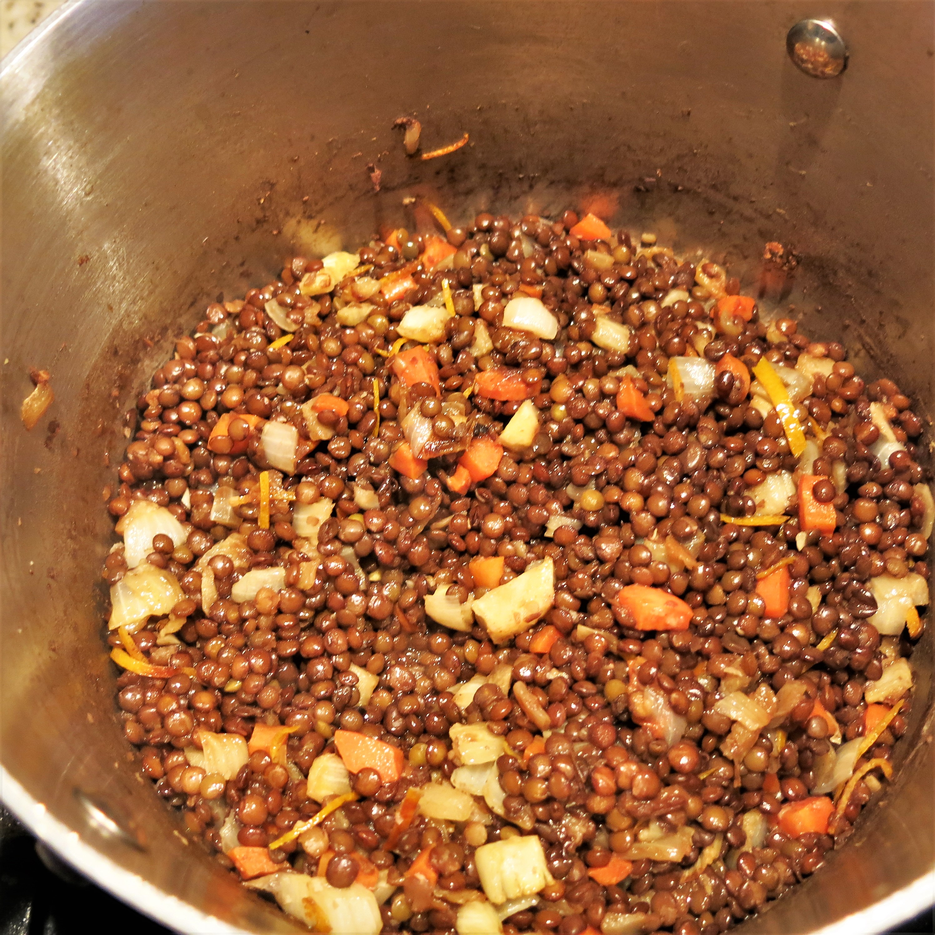 Lentils with Carrot-Fennel-Onion and Orange | Goddess Cooks
